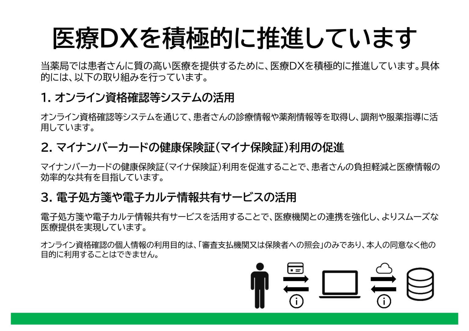 【医療DX推進体制整備加算について】と【災害及び新興感染症発生時等の非常時に必要な体制について】 | ミドリ調剤│最新情報 | ミドリ調剤は ...