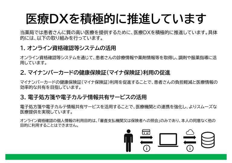 【医療DX推進体制整備加算について】と【災害及び新興感染症発生時等の非常時に必要な体制について】 | ミドリ調剤│最新情報 | ミドリ調剤は ...
